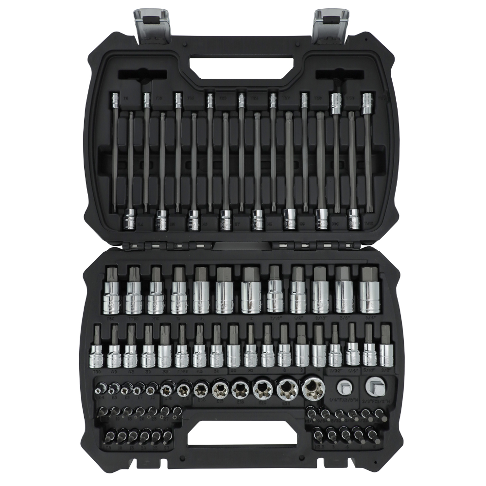 86-Piece Master SAE/Metric Hex, Torx, External Socket and Bit Socket S ...