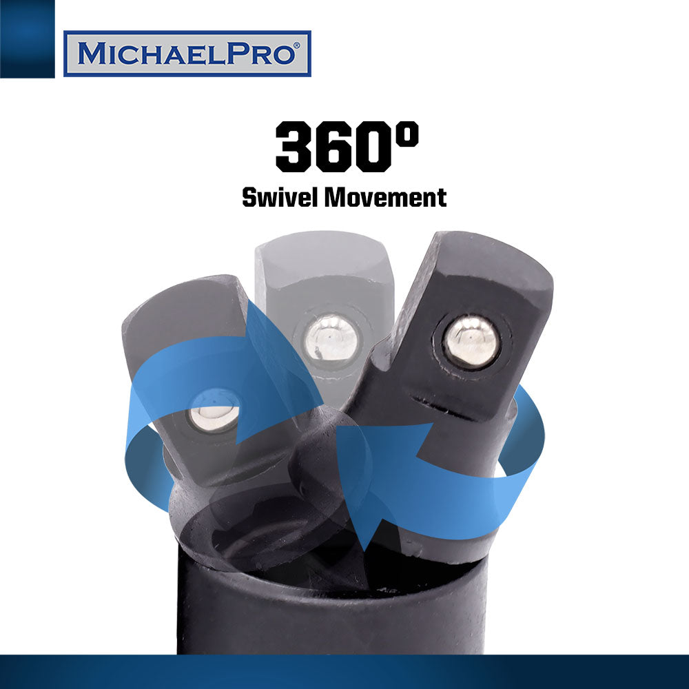 3-Piece Impact Grade Universal Joint Pin-Free Locking Swivel Socket Ad ...